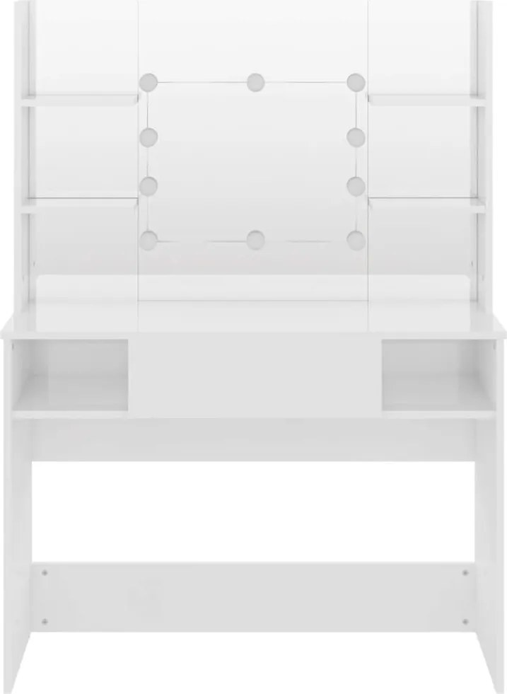 Kosmetický stolek s LED světly 100x40x135 cm MDF zářivě bílý 331539