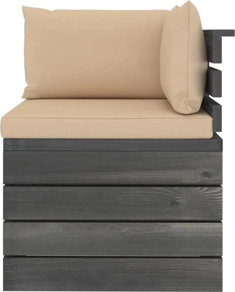 vidaXL 3dílná zahradní sedací souprava z palet + podušky borové dřevo [3061770] Barva: Hnědá