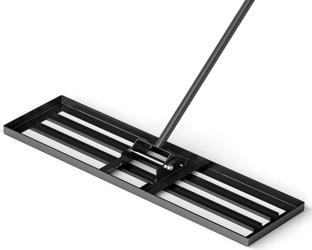 Costway Hrablo na vyrovnávání trávníku s ergonomickou rukojetí Kovové hrábě