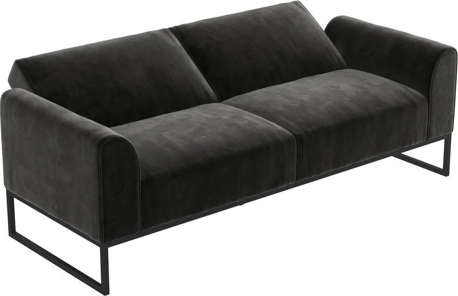 Černá sametová polohovací/rozkládací pohovka 217 cm Adley - II. jakost – CosmoLiving by Cosmopolitan