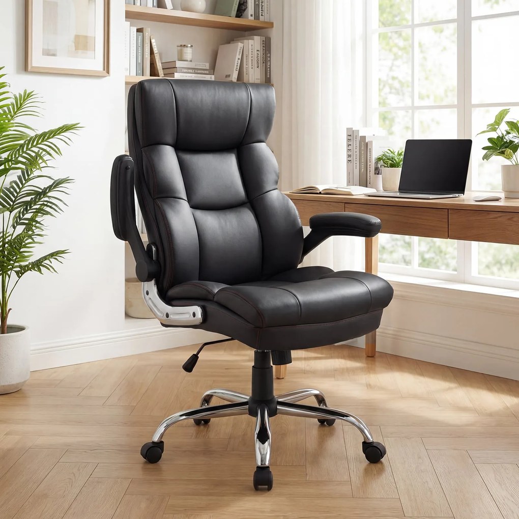 Costway Ergonomická kancelářská židle s rozkládacími područkami a funkcí