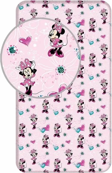 Jerry Fabrics Prostěradlo Minnie Flowers 02 90x200x25 cm