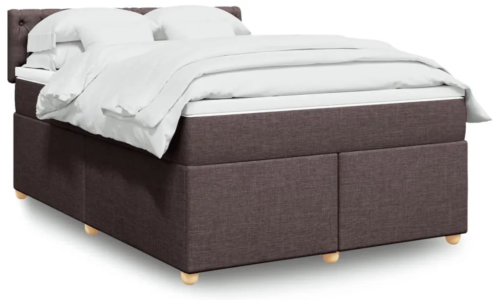 Box spring postel s matrací tmavě hnědá 140x190 cm textil 3288985