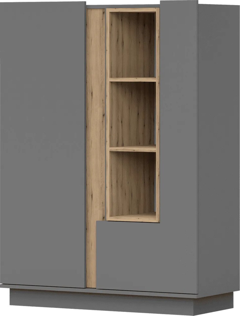 IDZ Knihovna GREY II 07, 100 cm Šedá/Dub Artisan
