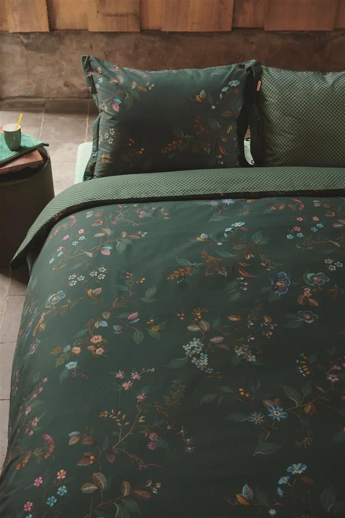 Pip Studio povlečení Kawai Flower Green, 140x200 + 70x90, bavlněný perkál (Luxusní perkálové povlečení na jednolůžko)