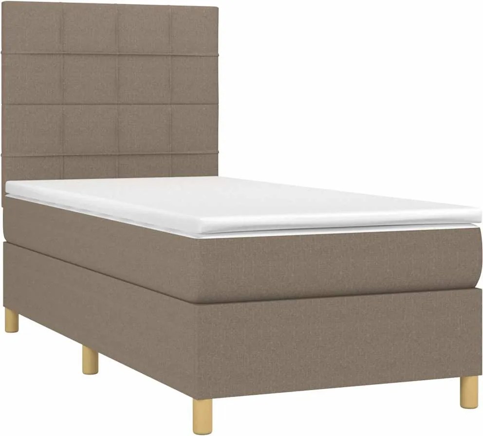 Box spring postel s matrací a LED taupe 80 x 200 cm textil 3135393