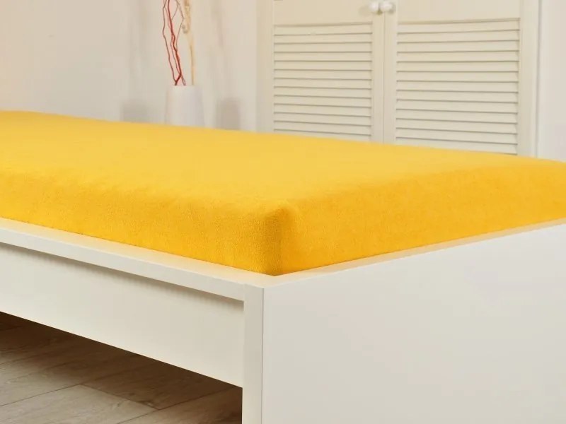 B.E.S. Petrovice Sytě žluté prostěradlo Jersey elastické 200x220 s gumou (170g/m2)