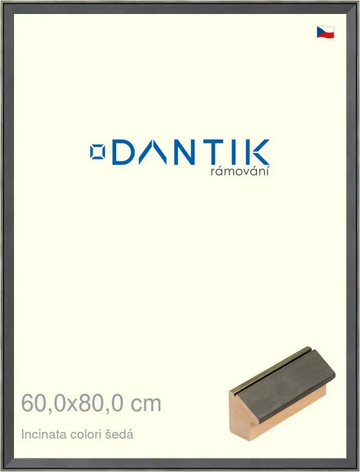 DANTIK rámeček 60x80 | INCLINATA colori šedá (Plexi Čiré)