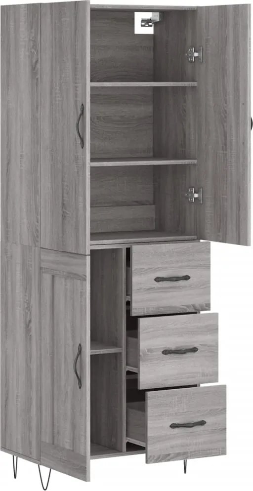 Skříň highboard šedá sonoma 69,5 x 34 x 180 cm kompozitní dřevo 3198111