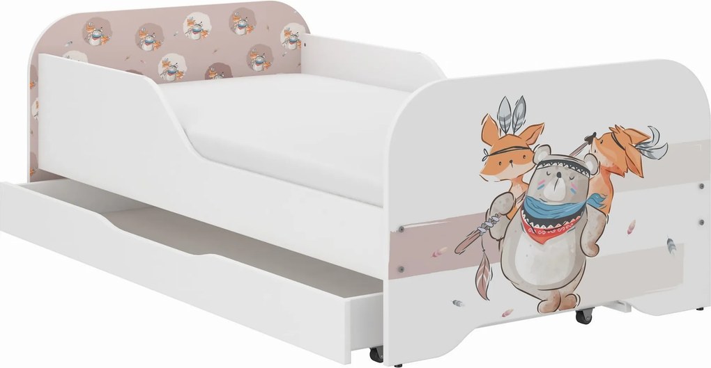 Wooden Toys Dětská postel MIKI 140x70 MEDVÍDEK