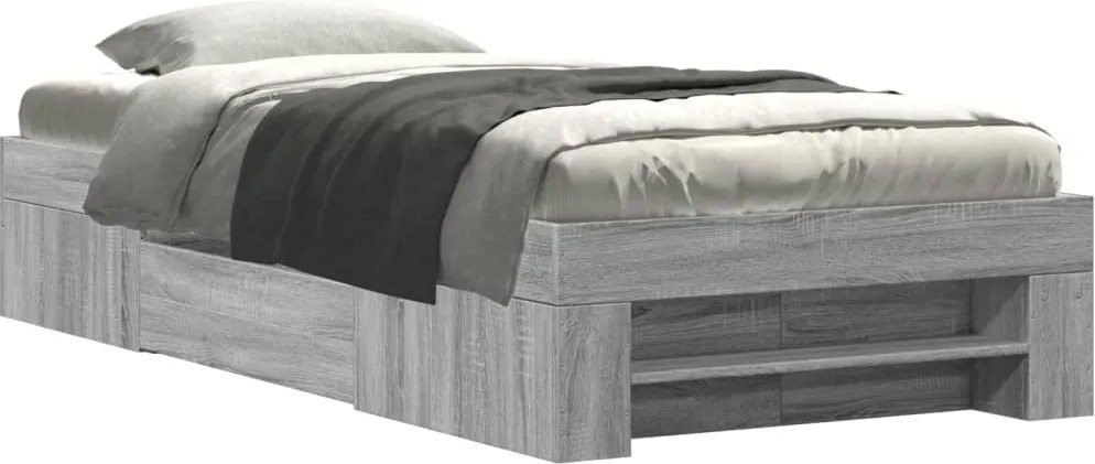 Rám postele šedý sonoma 90 x 200 cm kompozitní dřevo 3295497