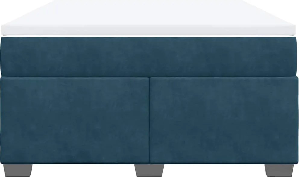Box spring postel s matrací tmavě modrá 160x200 cm samet 3285297
