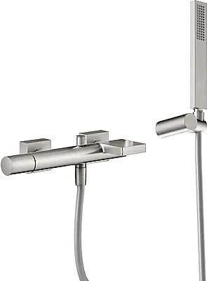 TRES - Jednopáková baterie pro vanu-sprchus kaskádou. Ruční sprcha s nastavitelným držákem, proti usaz. vod. kamene. Flexi had 21117001AC