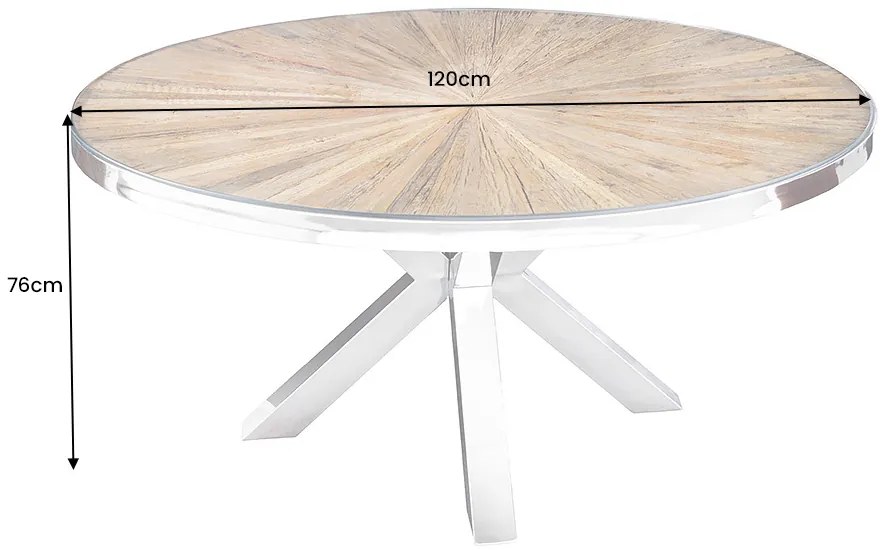Kulatý jídelní stůl Shark 120 cm teak