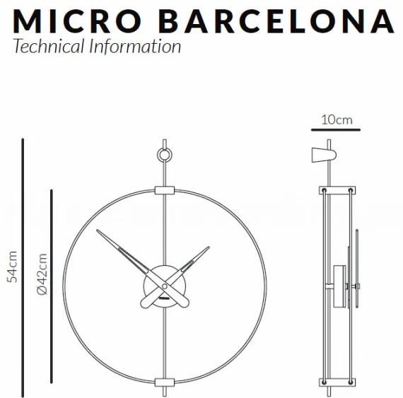 Designové nástěnné hodiny Nomon Barcelona Micro T 54cm