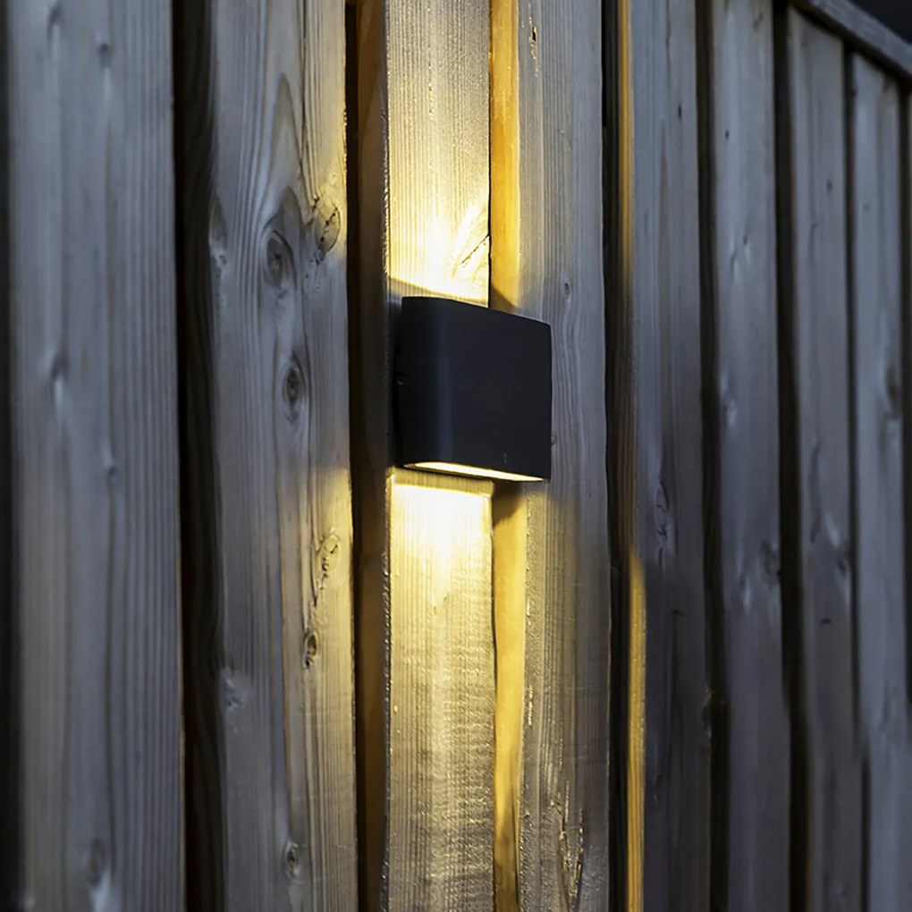 Sada 2 venkovních nástěnných svítidel Batt, tmavě šedá, 17,5 cm, vč. LED
