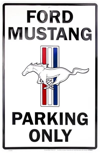 Plechová cedule Ford Mustang Parking 30 cm x 40 cm