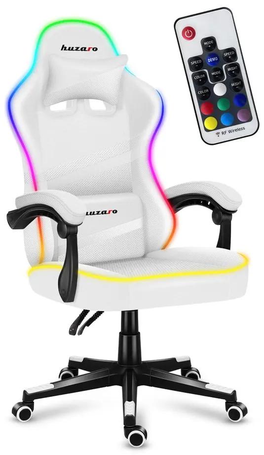 Huzaro Herní židle Force 4.4 s LED osvětlením - bílá