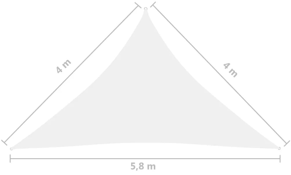 Stínící plachta oxfordská látka trojúhelník 4 x 4 x 5,8 m bílá