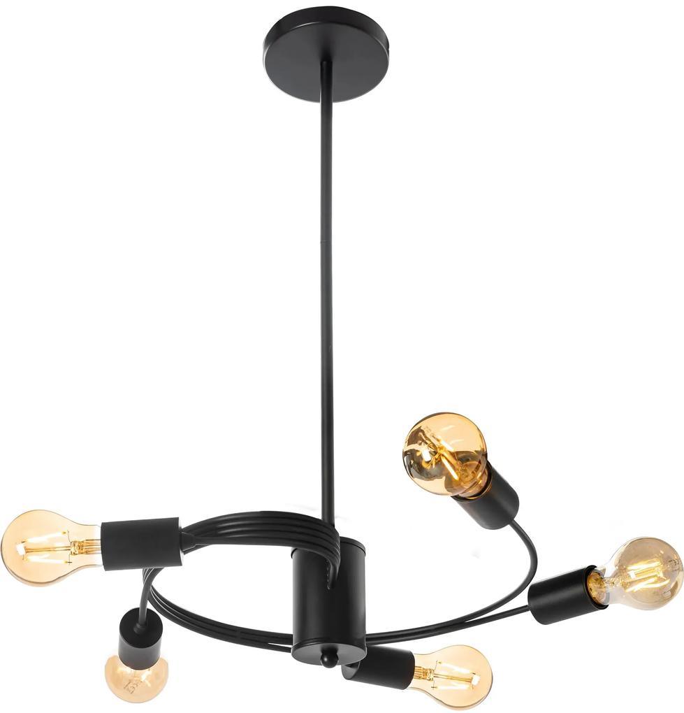 Toolight - Závěsná stropní lampa Paradise - černá - APP739-5CP