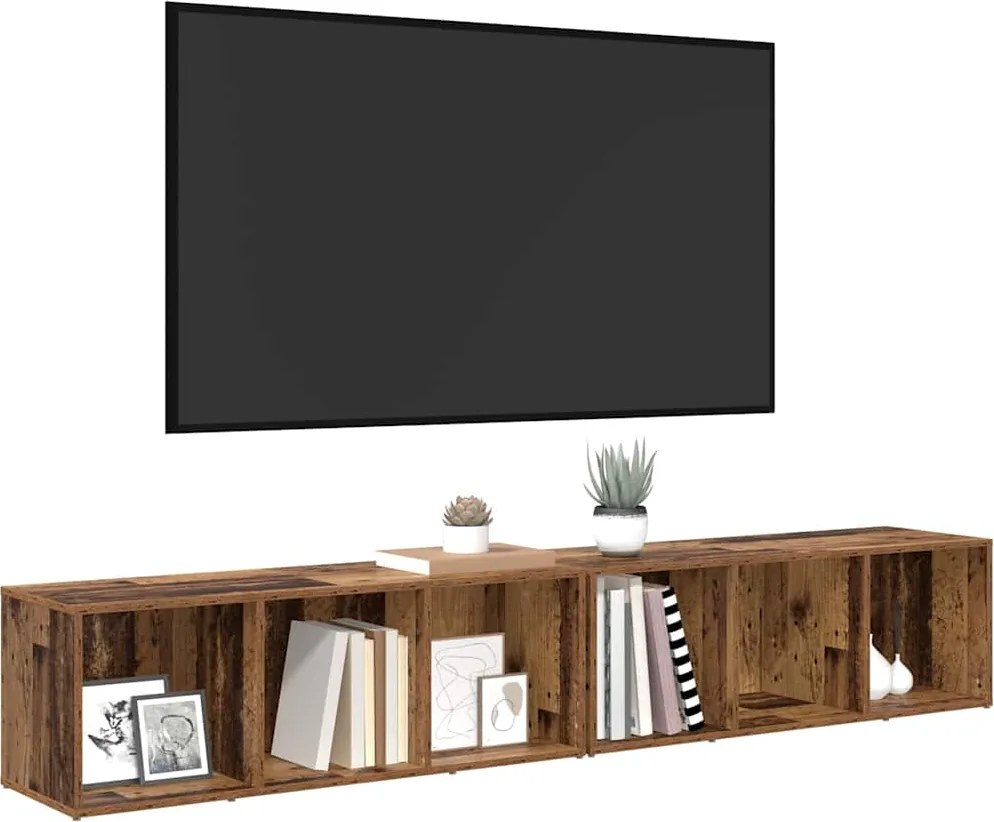 Sestava TV skříněk 2 ks Staré dřevo Kompozitní dřevo 3393549