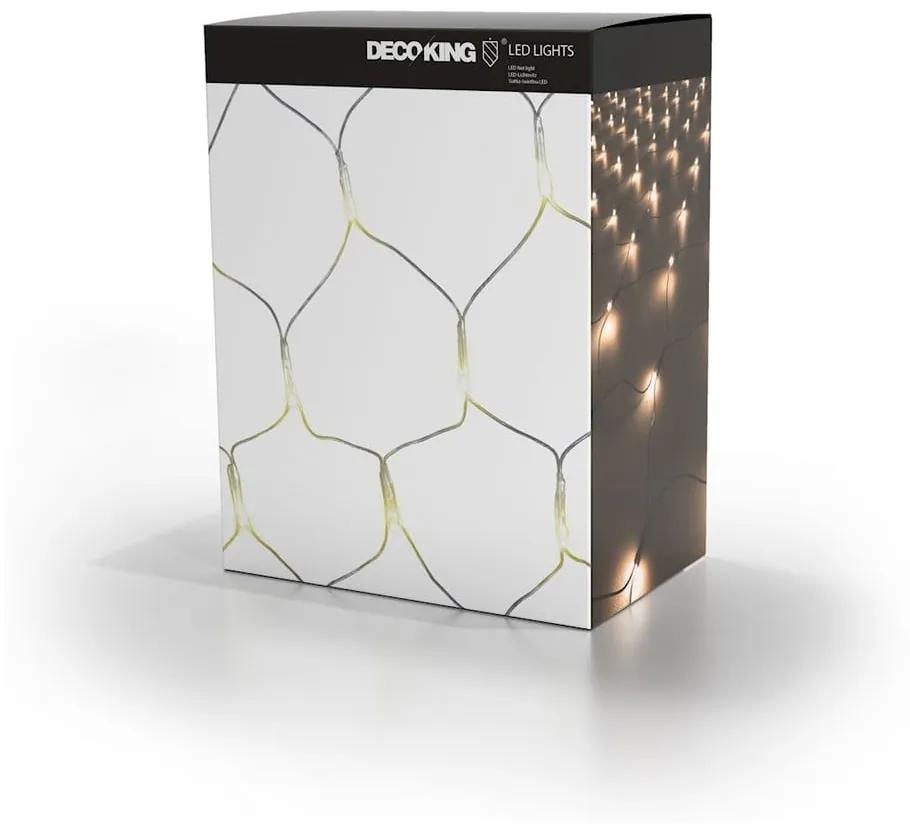 Transparentní LED světelný řetěz DecoKing Web, 200 světýlek, délka 2 m
