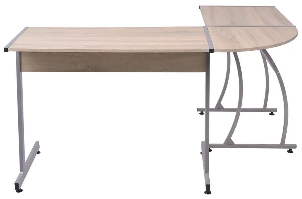Rohový kancelářský stůl ve tvaru L | dub