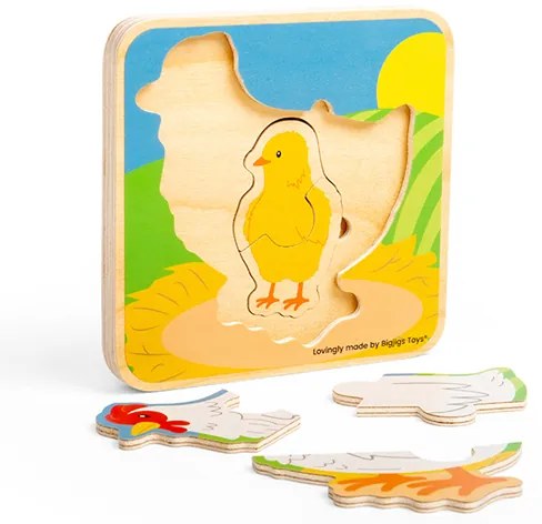 Bigjigs Toys Puzzle Životní cyklus slepice