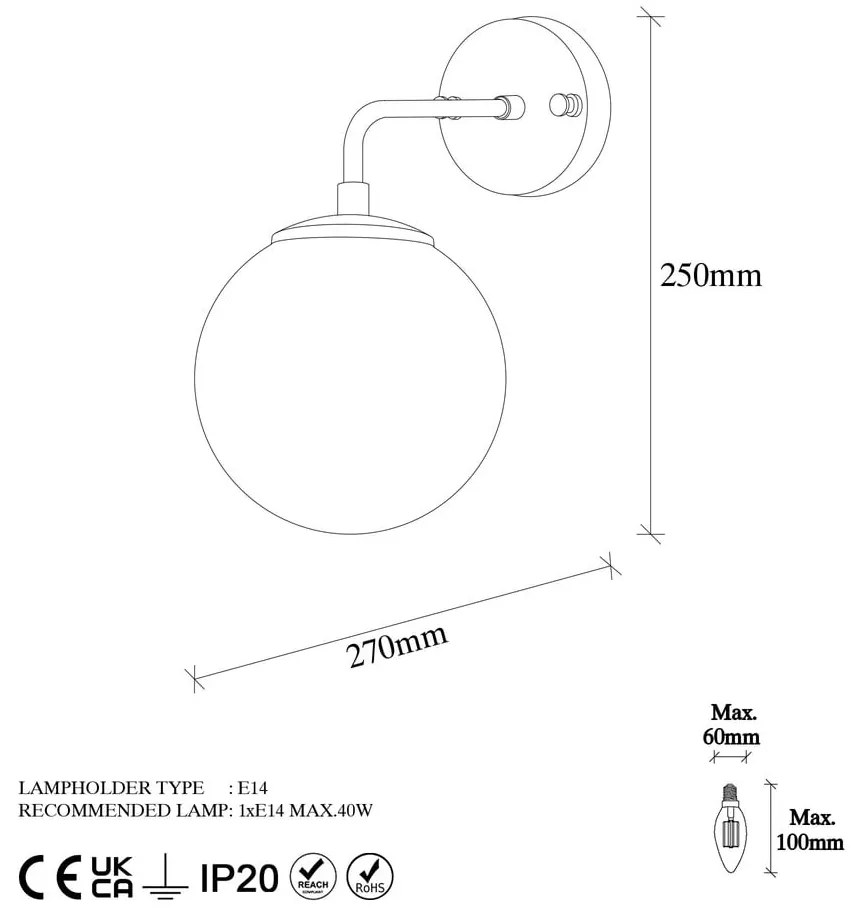 Nástěnné svítidlo v mosazné barvě ø 15 cm Viran – Opviq lights