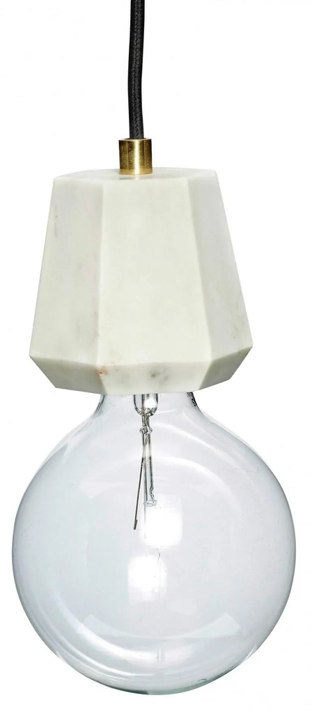 Hübsch Závěsná mramorová lampa White, bílá barva, mramor