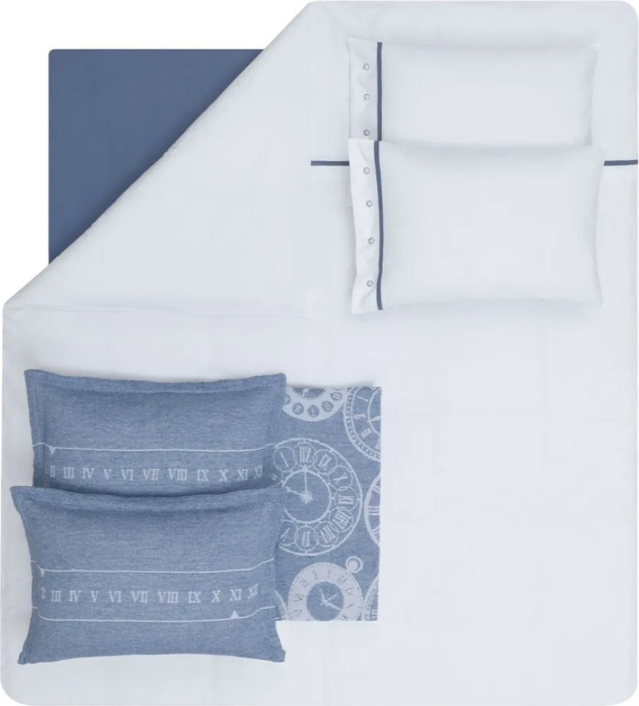 Set přehozu Asral, povlečení, prostěradla a povlaků na polštář, na jednolůžko, bavlněný, modrý