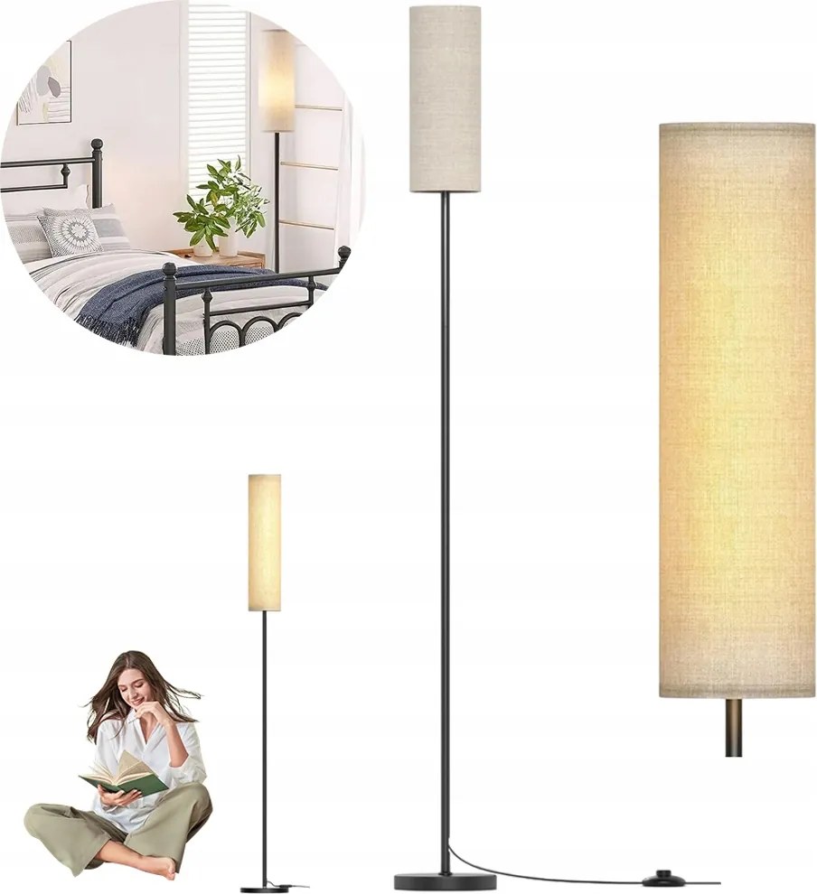 Jednoduchá Podlahová Lampa S Regulací, Stojící, Kreativita 164 CM S Žárovkou E27