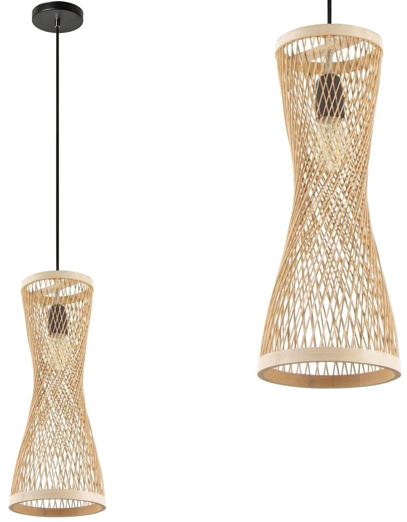 Toolight Natural, závěsné stropní svítidlo 1xE27 APP1637-1CP, přírodní hnědá, OSW-05107