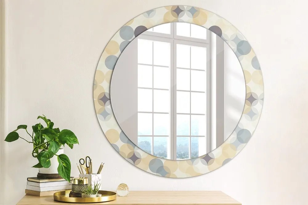Kulaté dekorativní zrcadlo Geometrická kola fi 70 cm