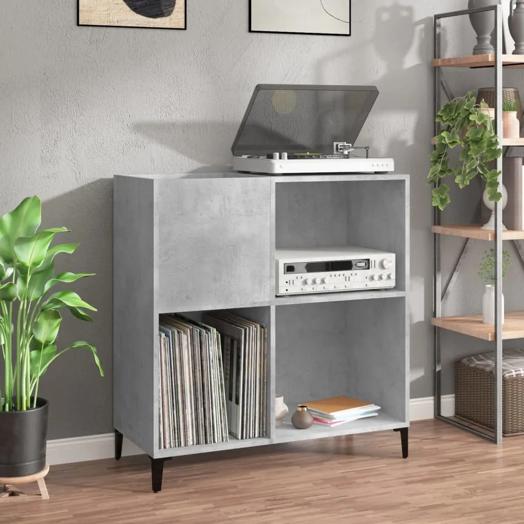 Skříňka Na Lp Desky Betonově Šedá 84,5X38X89Cm Kompozitní Dřevo