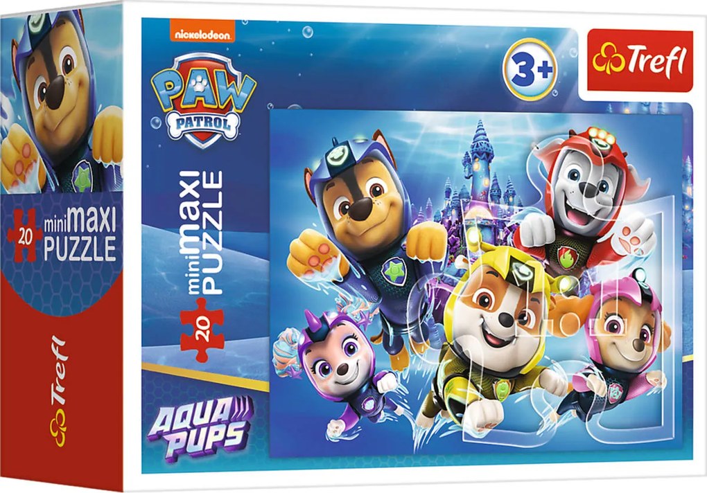 TREFL PUZZLE MiniMaxi Tlapková patrola: Psí hrdinové 22x16cm 20 dílků 4 druhy tr56038