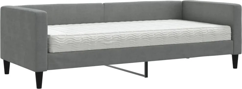 Válenda s matrací tmavě šedá 80 x 200 cm textil 3196556