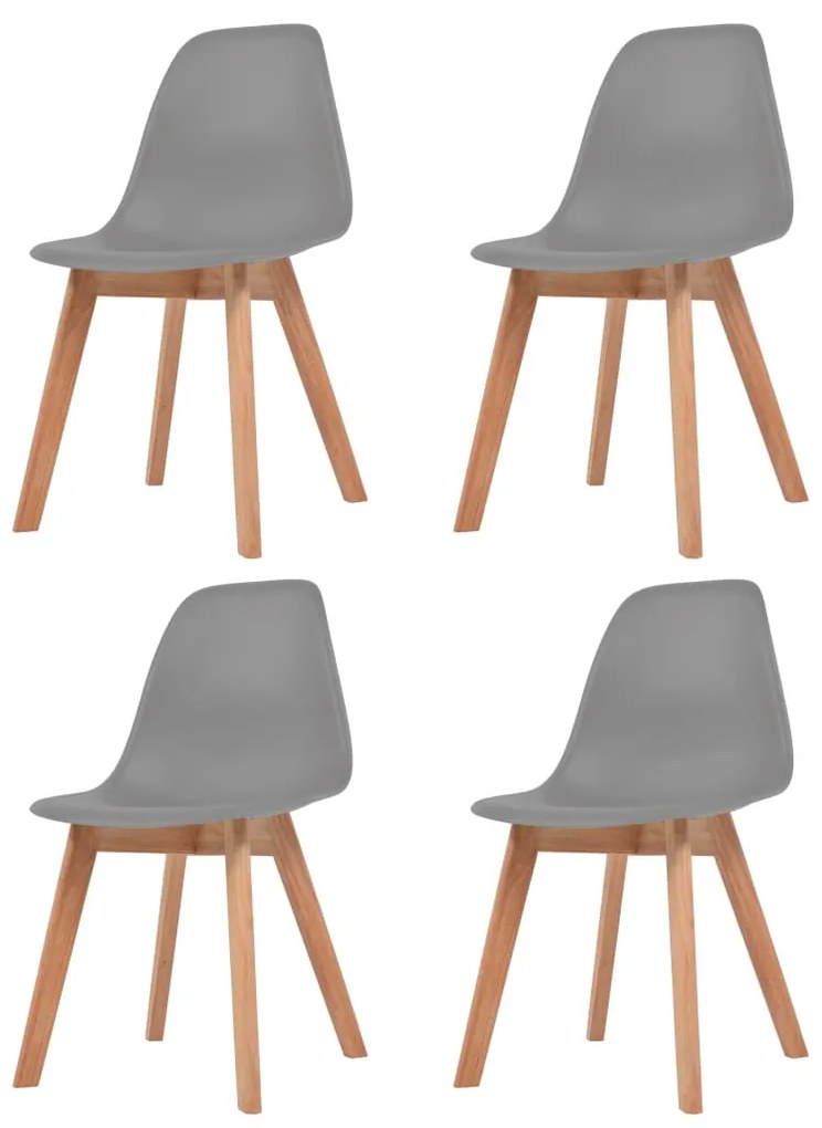 244775 vidaXL Jídelní židle 4 ks šedé plast