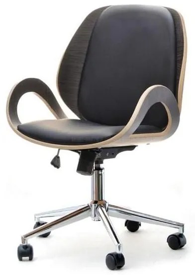 design4life Kancelářská židle-křeslo GALINA otočné, masiv-černá