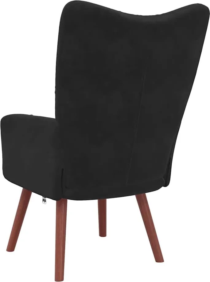 Relaxační křeslo černé samet 328057