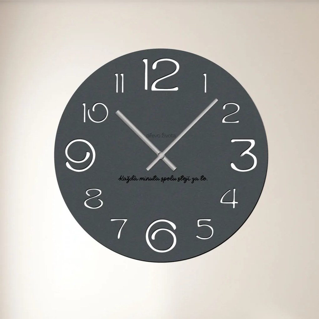 dřevo života Dřevěné hodiny KAŽDÁ MINUTA SPOLU Zvolte barvu dekoru: Wenge, Zvolte velikost hodin (cm): 40x40, Barva ručiček: Černé