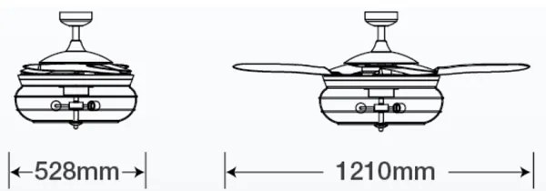 FANAWAY 212921 - LED Stropní ventilátor INDUSTRI 3xE27/4W/230V hnědá + DO