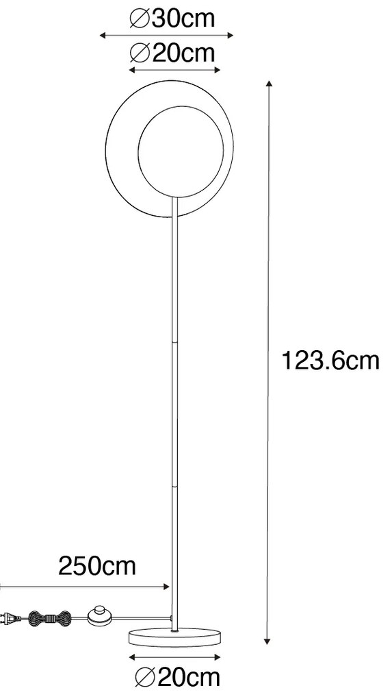 Stojací lampa v Art Deco stylu černá se zlatem - Emilienne