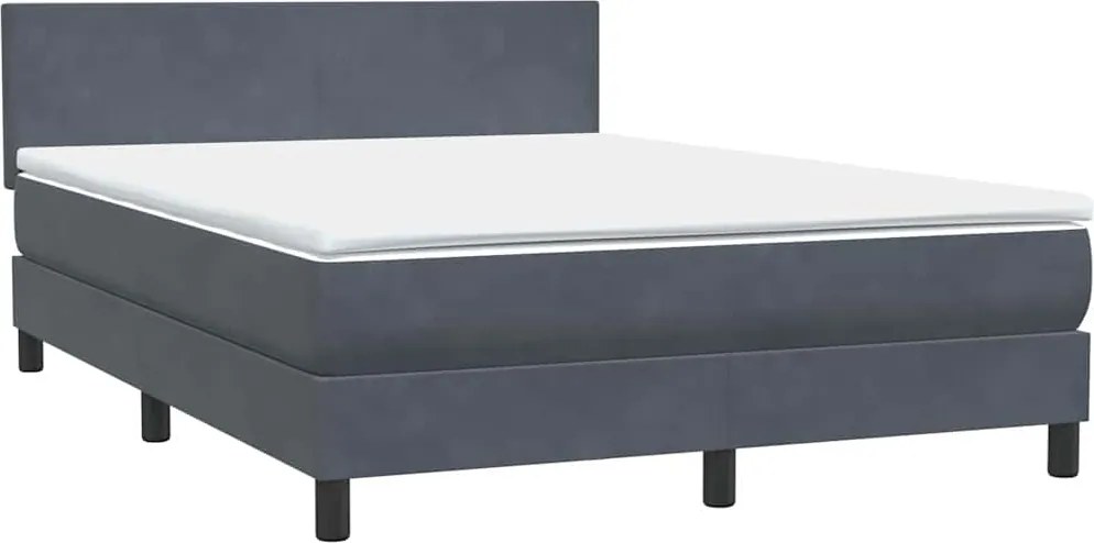 Box spring postel s matrací tmavě šedá 160x210 cm samet 3316024