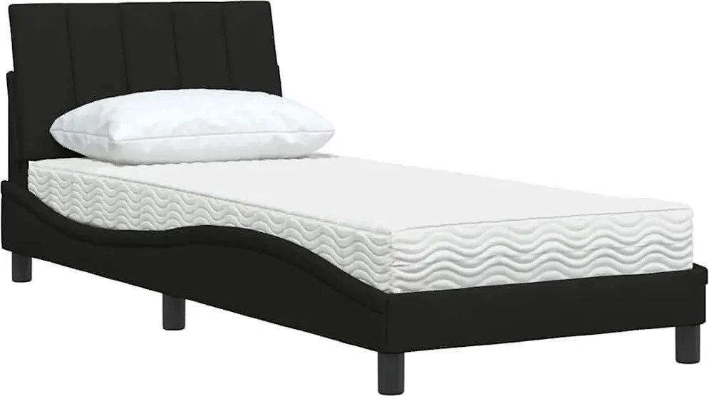 Postel s matrací Hanko černá 80 x 200 cm textil 3310491