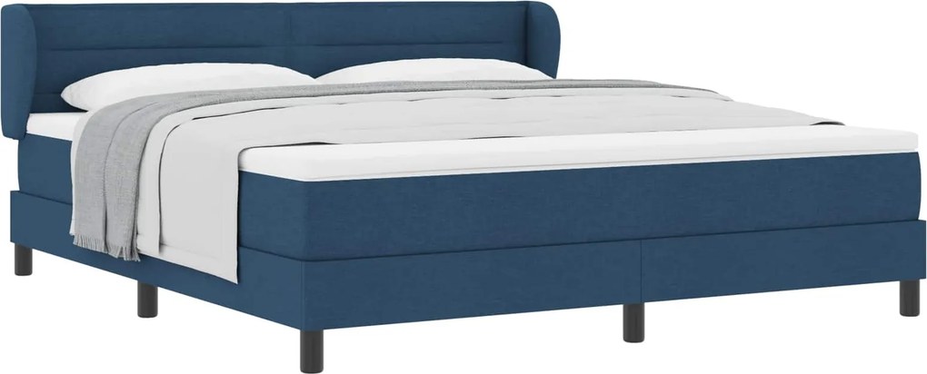 Postel s boxspringem s čelo Modrá 180 x 200 cm textil 3339981