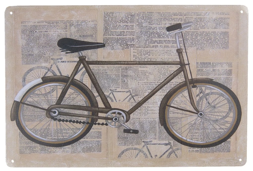 Kovová středně velká retro cedule s jizdním kolem - 20*30 cm