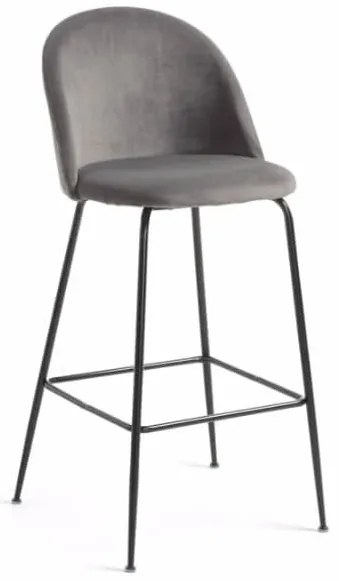 Barová židle mystere velvet 76 cm šedá MUZZA