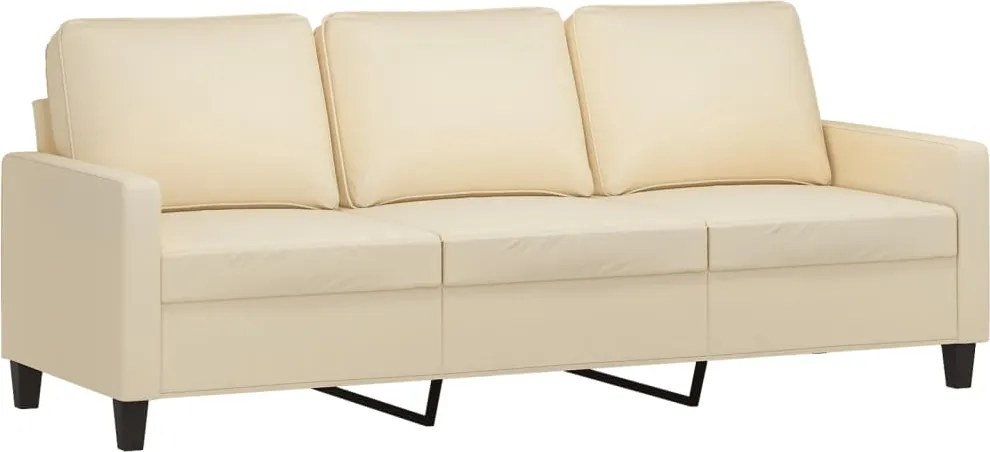 3místná pohovka s podnožkou krémová 180 cm textil 3201039