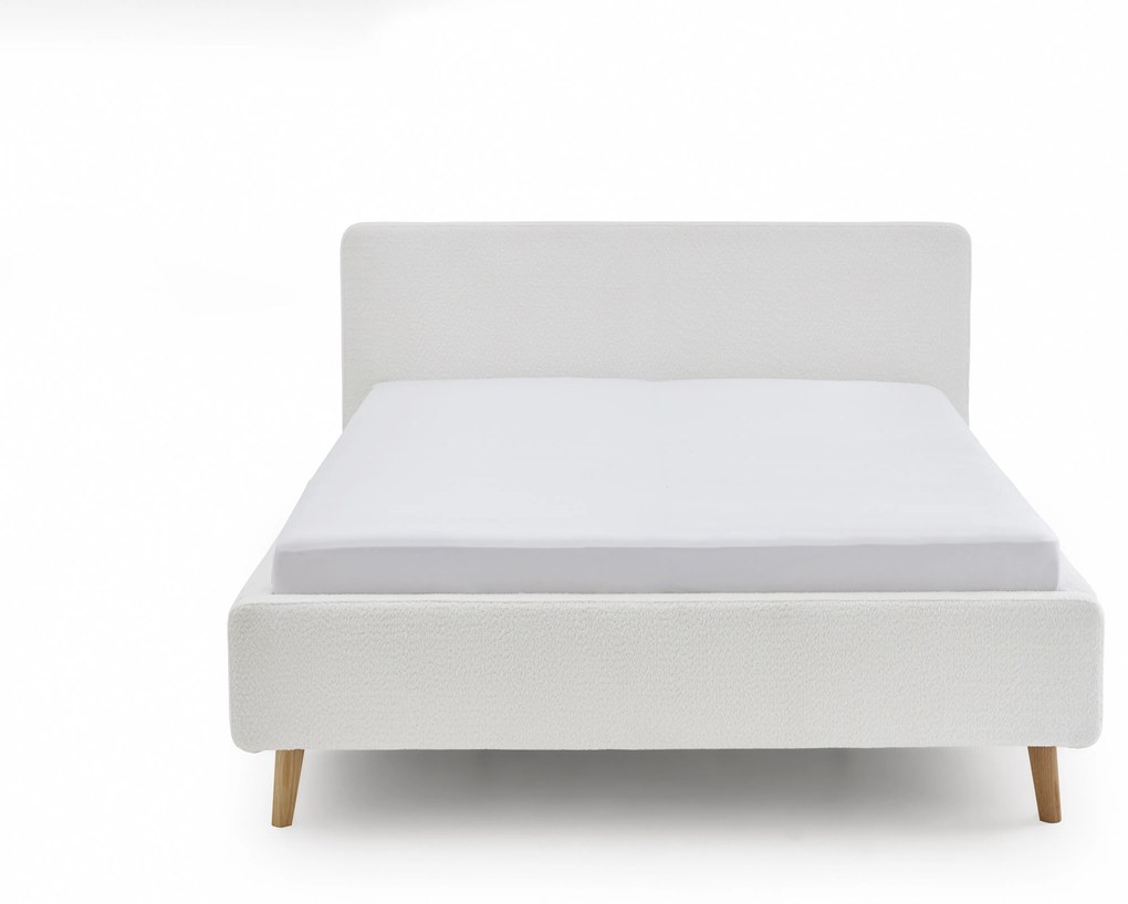 Čalouněná postel MATTIS 180x200 cm S ÚLOŽNÝM PROSTOREM; bílá